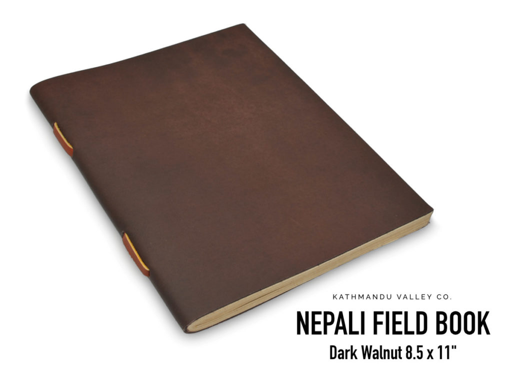 Nepali Field Book Handmade Leather Slim Notebook | Kathmandu Valley Co.