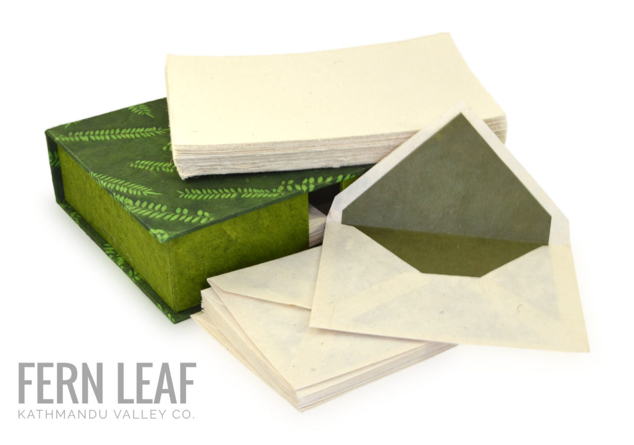 Handmade Lokta Paper Stationery Gift Box Set with 50 sheets of A5 paper ...